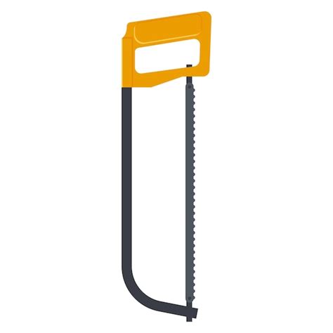 쇠톱 벡터 만화 도구 그림 흰색 배경에 고립 프리미엄 벡터