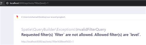 Issue When I Use The Allowedfilters · Issue 584 · Spatielaravel Query Builder · Github