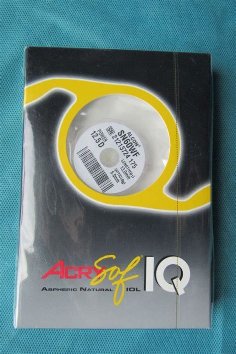 New Alcon Ref Sa60wf Acrysof Aspheric Iol 125 D Foldable Wblue Light