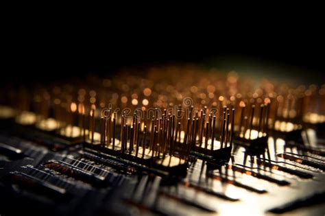 Electronic Circuit Board Close Up Microcircuit In Green Motherboard Integrated Microchip