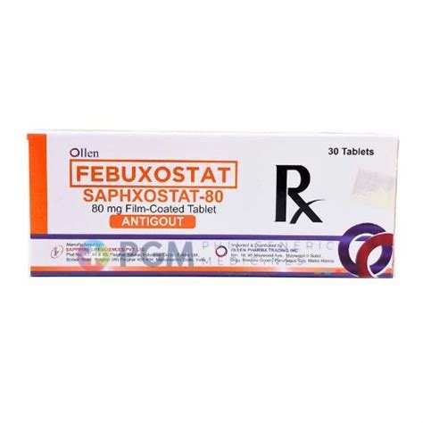 Febuxostat 80mg Tablet 3os Philippine Generic Medicine