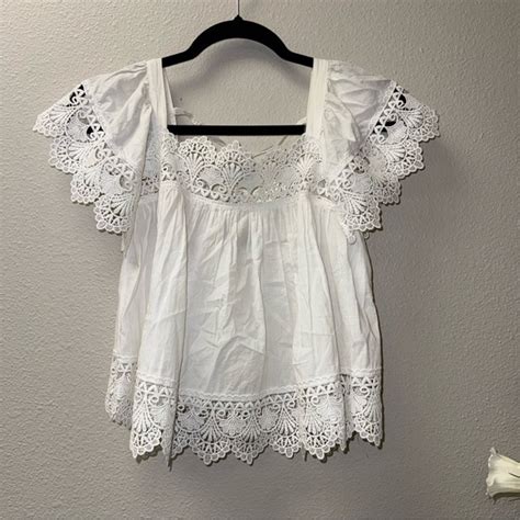 Timing Tops Timing White Crochet Lace Peasant Blouse Boho Cottagecore Top Poshmark