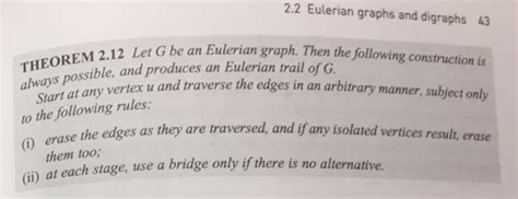 Solved Graph Theory Eulerian Graphs And Digraphs Proof