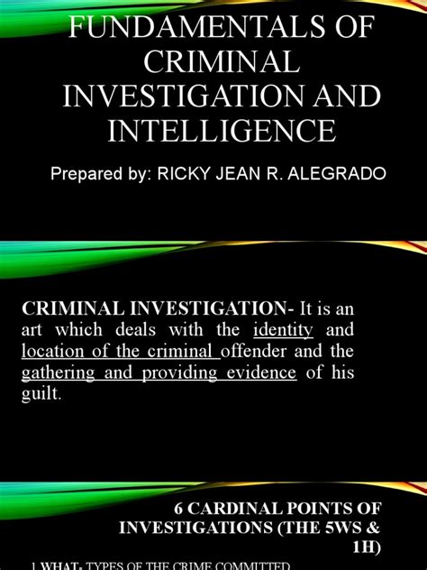 Fundamentals Of Criminal Investigation Pdf Crime Scene Search And