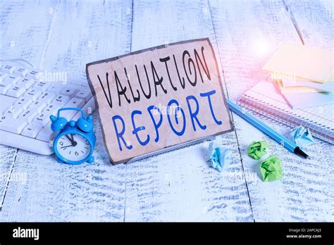 Writing Note Showing Valuation Report Business Concept For Process Of