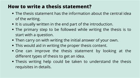 Thesis Writing Help Ppt