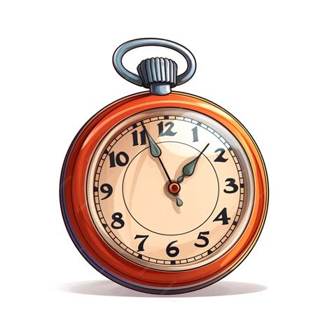 Premium Ai Image Timer 2d Cartoon Illustraton On White Background High