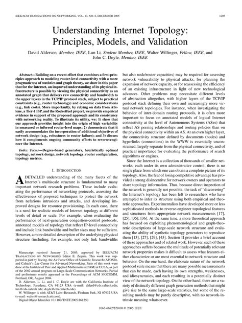Pdf Understanding Internet Topology Principles Models And Validation