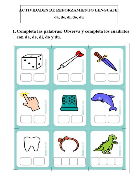 Actividades Da De Di Do Y Du Pdf