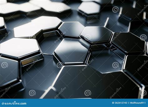A Sleek Metallic Honeycomb Pattern With Smooth Reflective Surfaces Deep Shadows And A