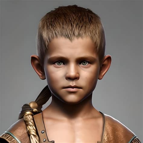 Premium Photo A Boy With A Sword In His Hair