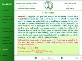 Microsoft Excel Applications Of The Software In The Architectural Engineering Domain PPT