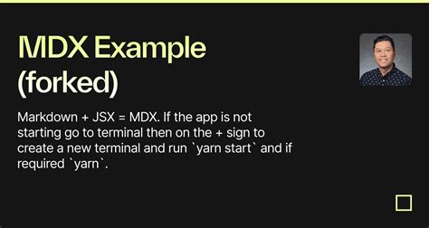 MDX Example Forked Codesandbox MDX Example Forked Codesandbox