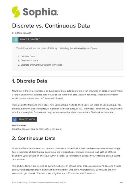 Discrete Vs Continuous Data Discrete Vs Continuous Data By Sophia