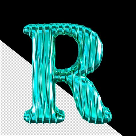 Premium Psd Fluted Turquoise Symbol Letter R