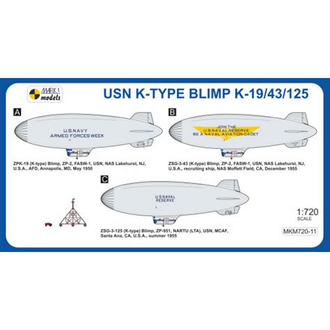 Mark I Mkm720 11 1720 Goodyear K Type Blimp Special Markings Non Rigid