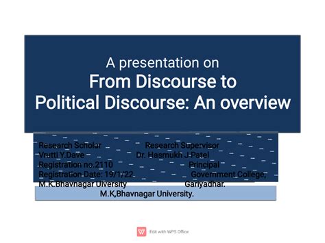 Pdf From Discourse To Political Discourse