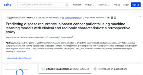 Predicting Disease Recurrence In Breast Cancer Patients Using Machine Learning Models With
