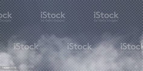 벡터 고립 된 연기 Png입니다 투명한 검은 색 배경에 하얀 연기 질감 증기 연기 안개 구름의 특수 효과 증기에 대한 스톡 벡터