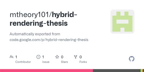 Github Mtheory101hybrid Rendering Thesisp