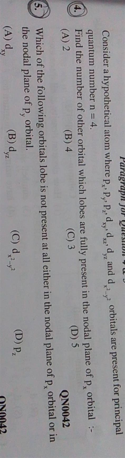 Consider A Hypothetical Atom Where P {x} P {y} P {z} D {x Y} D {x Z}