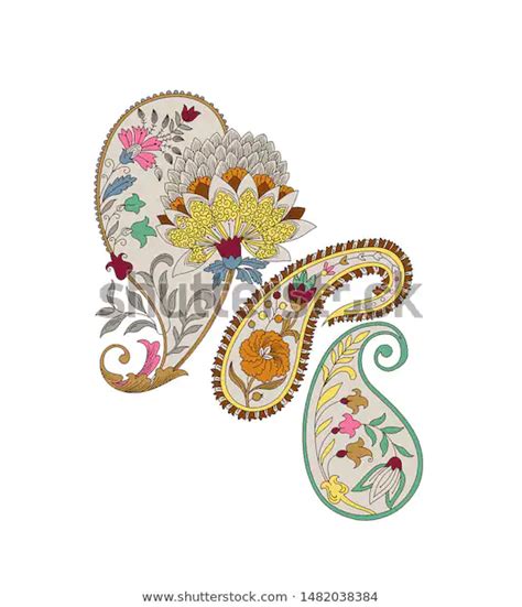 Illustration Textile Design Paisley Texture