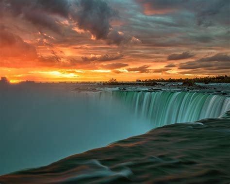 나이아가라 일몰 구름 캐나다 폭포 배경 화면 1280x1024 배경 화면 다운로드