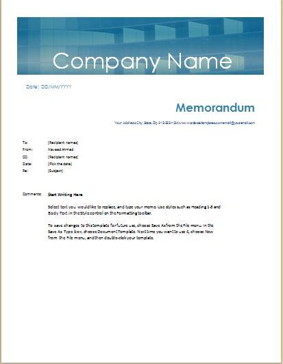 Free Editable Memo Templates For MS Word Download