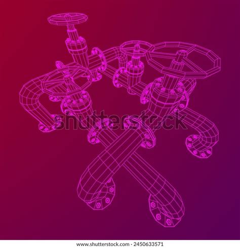 Oil Pipeline Valve Petrol Production Petroleum Stock Vector Royalty