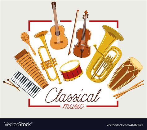 Baroque Instruments Drawing Hand Drawn Doodle Musical Instruments