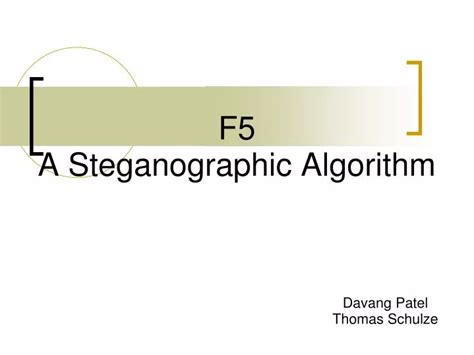Ppt F5 A Steganographic Algorithm Powerpoint Presentation Free
