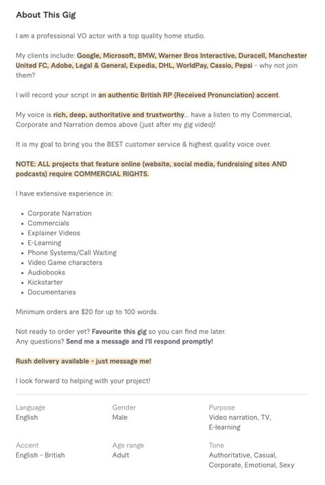 Voiceover Success On Fiverr Christopher Tester Skillshare