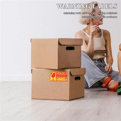 Whamvox 300pcs Fragile Stickers Moving Stickers Fragile Packing Tape Labels Packaging Warning