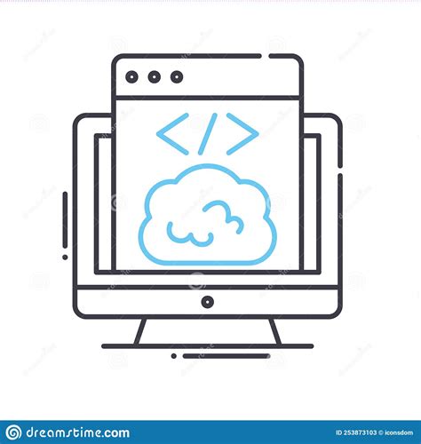 Web Coding Line Icon Outline Symbol Vector Illustration Concept Sign