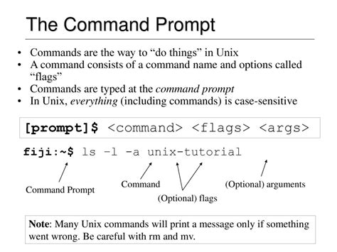 The Command Prompt Commands Are The Way To Do Things In Unix Ppt