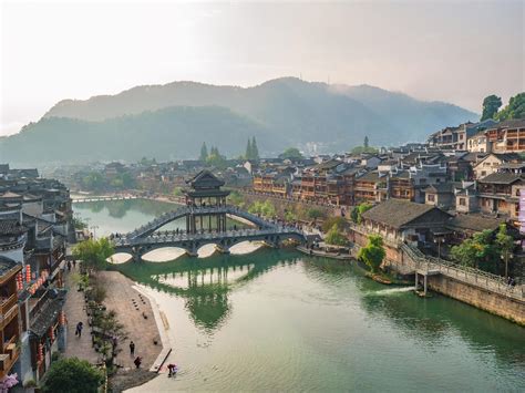 Scenery View In The Morning Of Fenghuang Old Town Phoenix Ancient Town