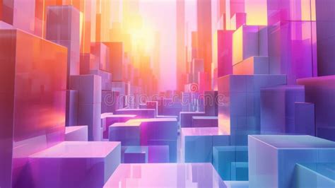 Abstract Glass Structures With Neon Colors Display A Modern Colorful