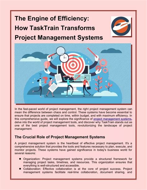 PPT The Engine Of Efficiency How TaskTrain Transforms Project Management Systems PowerPoint