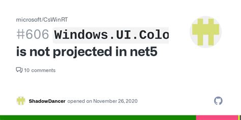 `windows ui colors` is not projected in net5 · issue 606 · microsoft