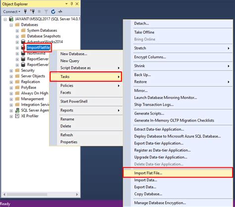 Sample Data Load From Flat File Using Import Flat File Wizard
