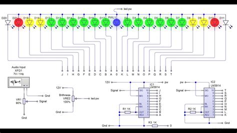 How To Make Audio Level VU Meter Using LM3914 Ic LM391 Ic LM3914 Ic