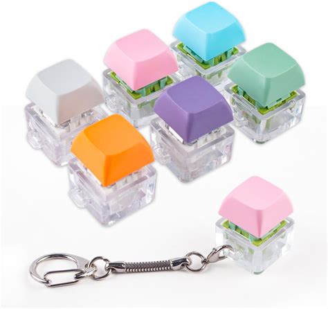 byhoo 6 pcs keyboard fidget toy silentandnormal fidget keyboard keychain