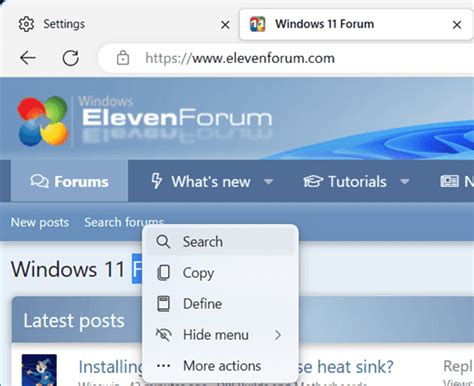 Enable Or Disable Mini Menu On Text Selection In Microsoft Edge Windows 11 Forum