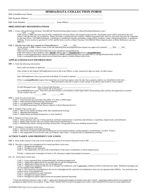Hmda Data Collection Worksheet Db Excel Com
