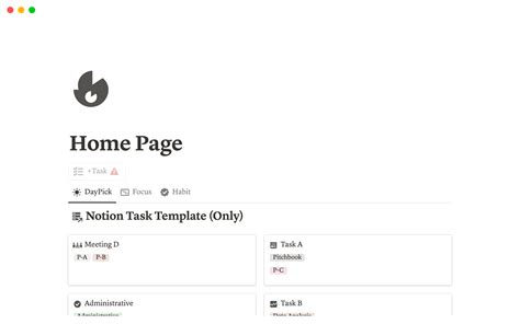 Notion Task Management Focusing On This Week Template Notion Marketplace