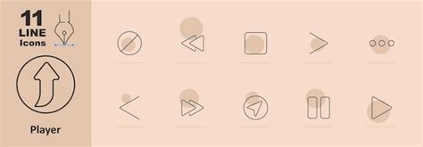 Premium Vector Player Set Icon Arrow Rewind Forward Pause Play Stop Previous Next Shuffle