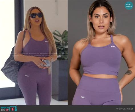 Wornontv Larsas Purple Crop Top And Leggings On The Real Housewives Of Miami Larsa Pippen