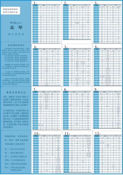 麦琴读经表 橄榄山基督教会