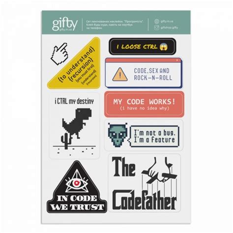 Funny Computer Sticker Set Inspirational Mood Stickers Programming