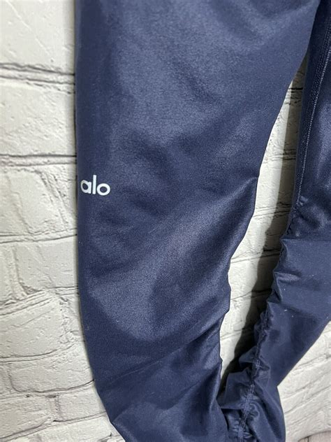 Alo Yoga Womens Idol Navy Ruched Leggings Size Small Gem